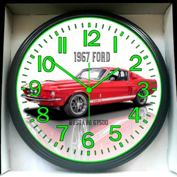 Ford | Wall Decor | 967 Ford Mustang Gt50 Glow In The Dark Wall Clock ...